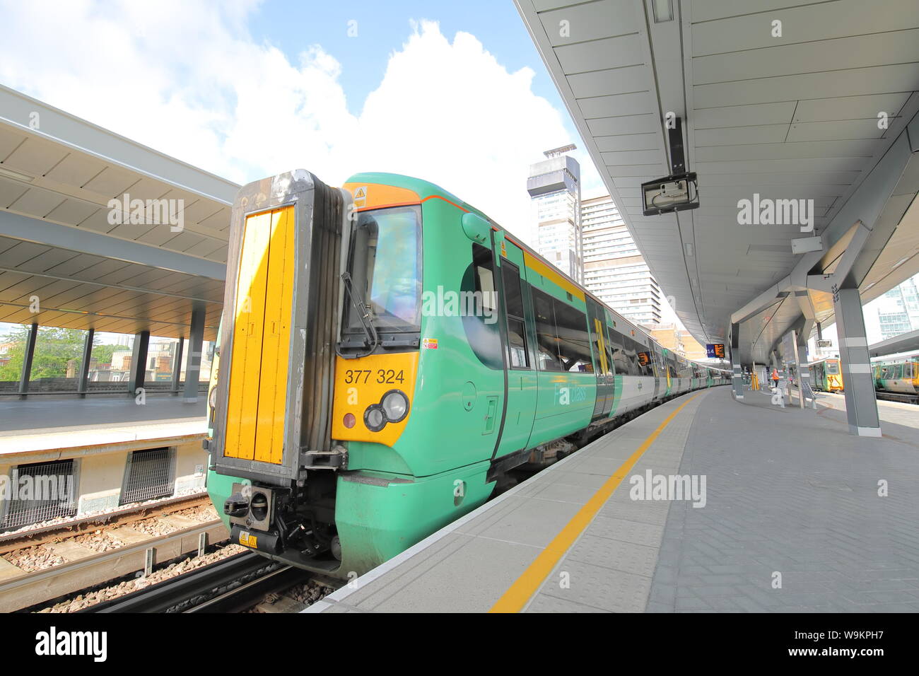 Southern rail train parked at London bridge train station London UK ...