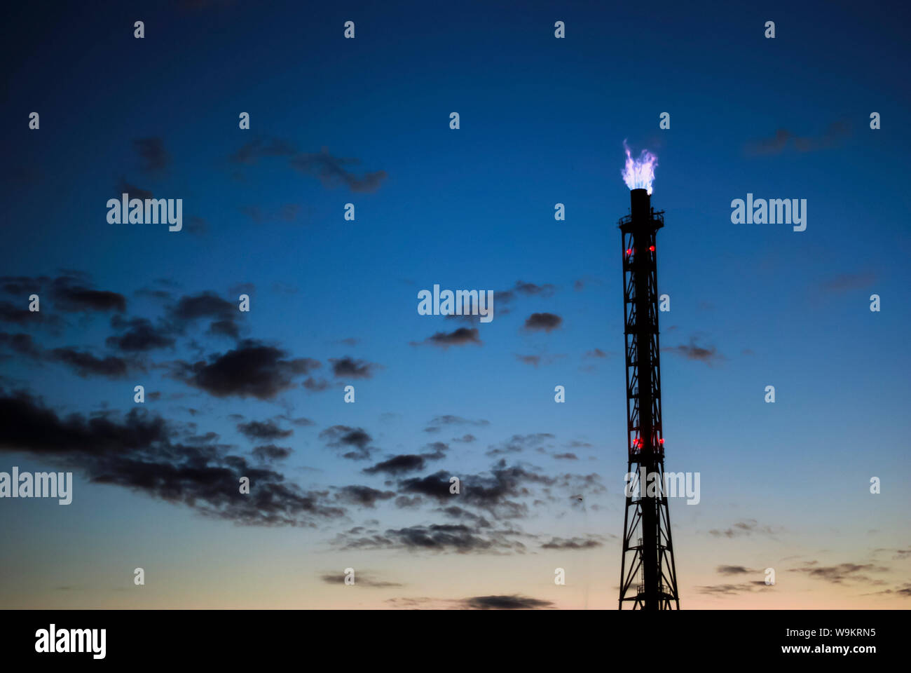 industrial flare for the combustion of associated petroleum gas against ...