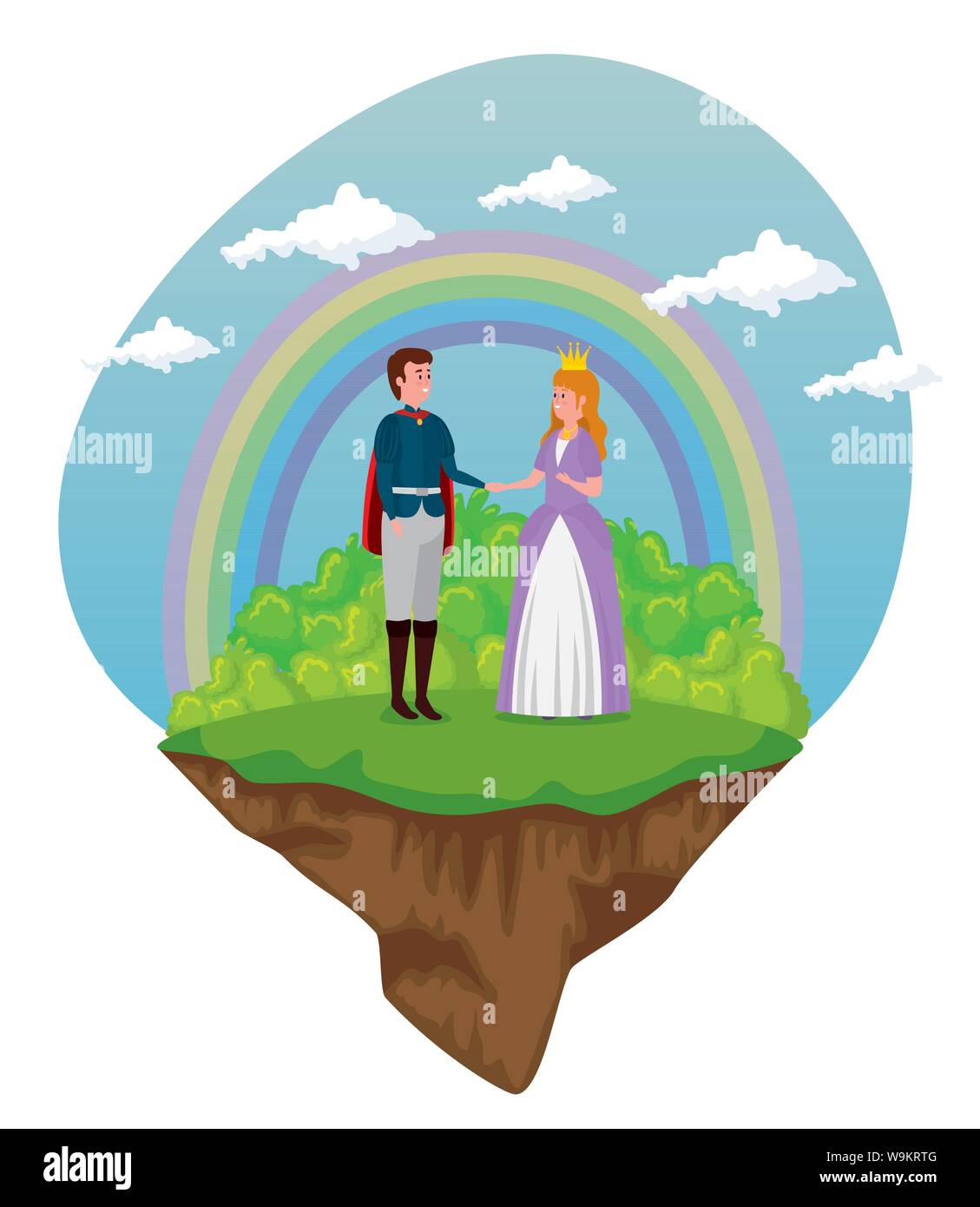 cute boy prince and girl princess with crown Stock Vector Image & Art ...