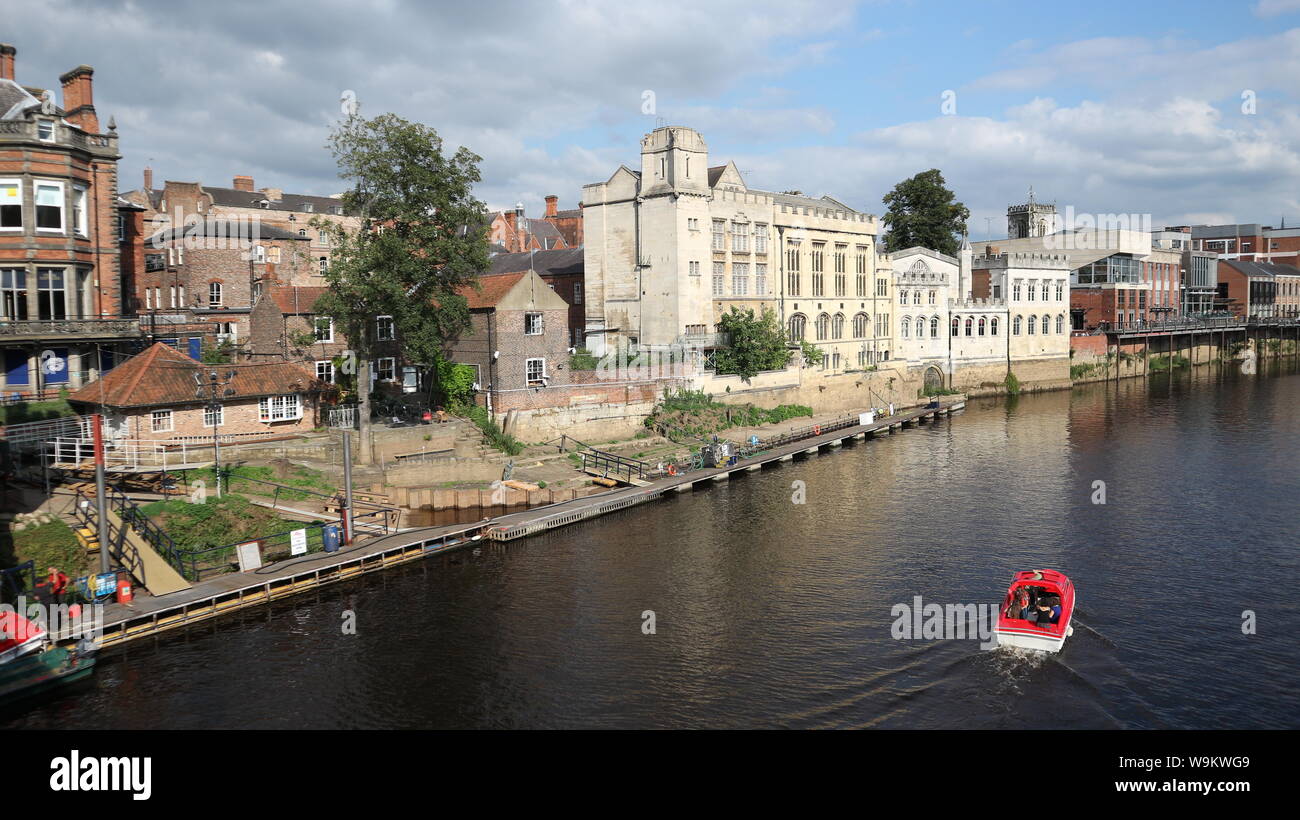 River Ouse running through beautiful York city , England Stock Photo ...