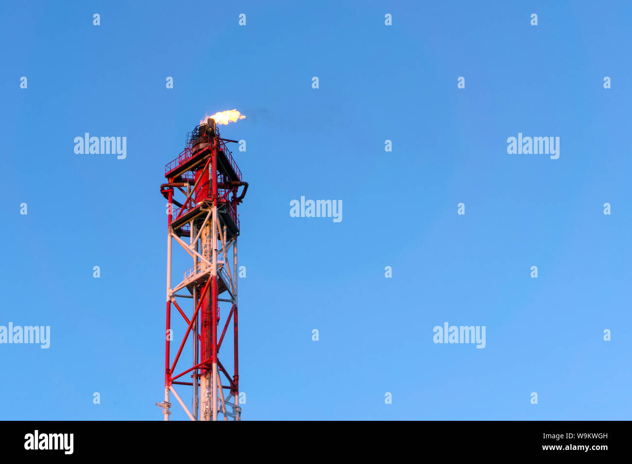 industrial flare for the combustion of associated petroleum gas against ...