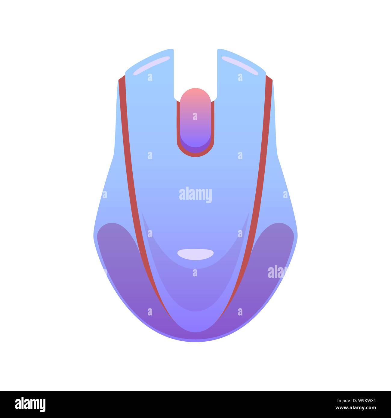 color wireless mouse, flat vector computer mouse in delicate lilac ...
