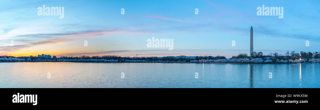 A panorama picture of the Tidal Basin at sunset Stock Photo - Alamy