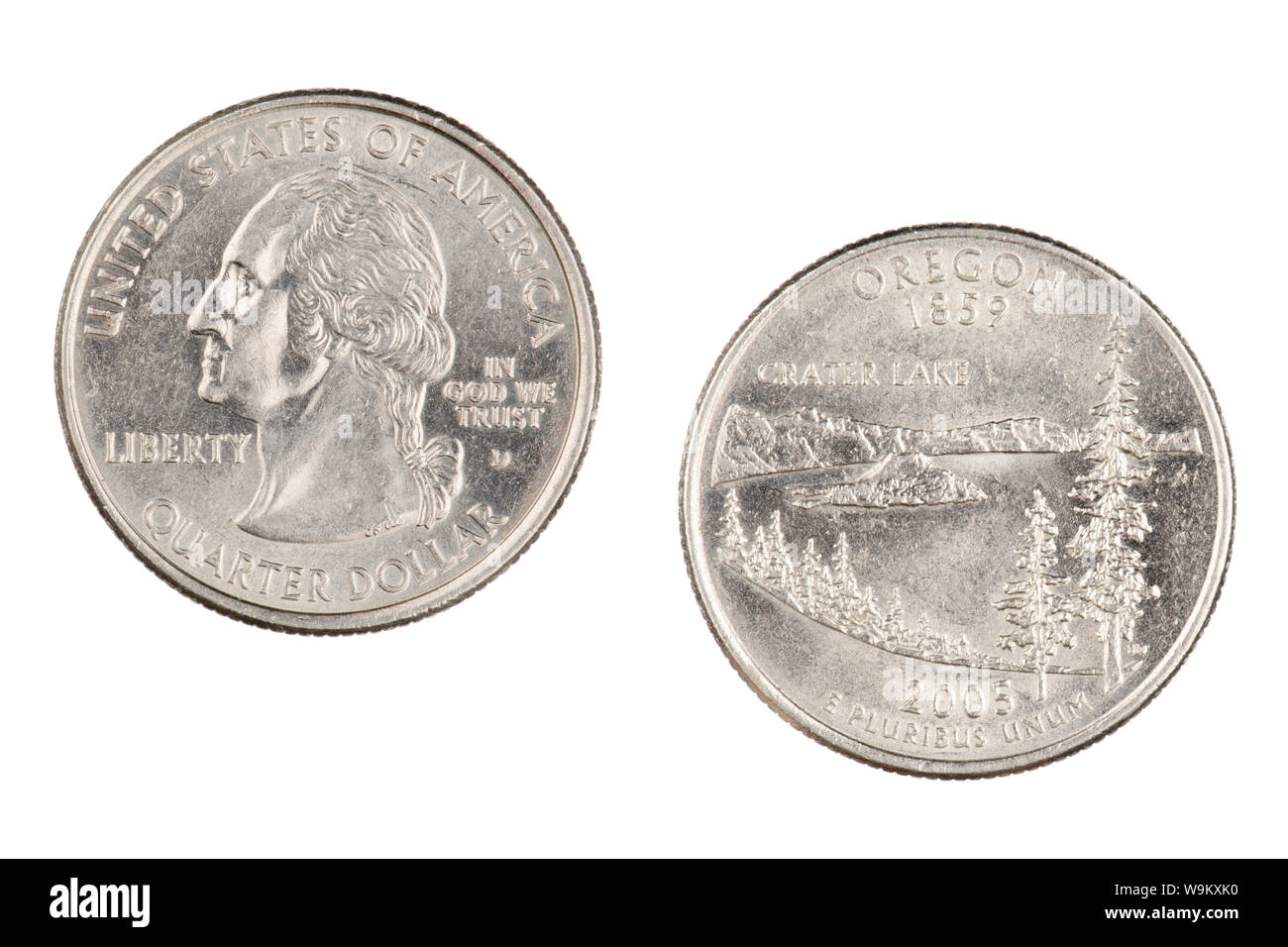 Obverse and reverse sides of the Oregon 2005d State Commemorative ...
