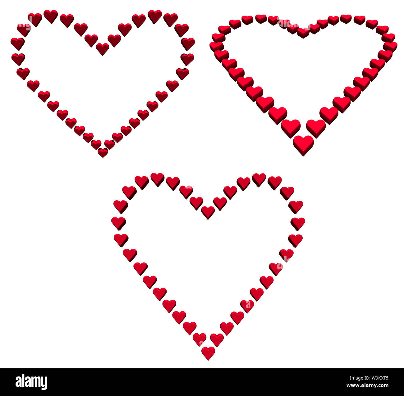 A large made with with lots of smaller hearts. Illustration on white ...