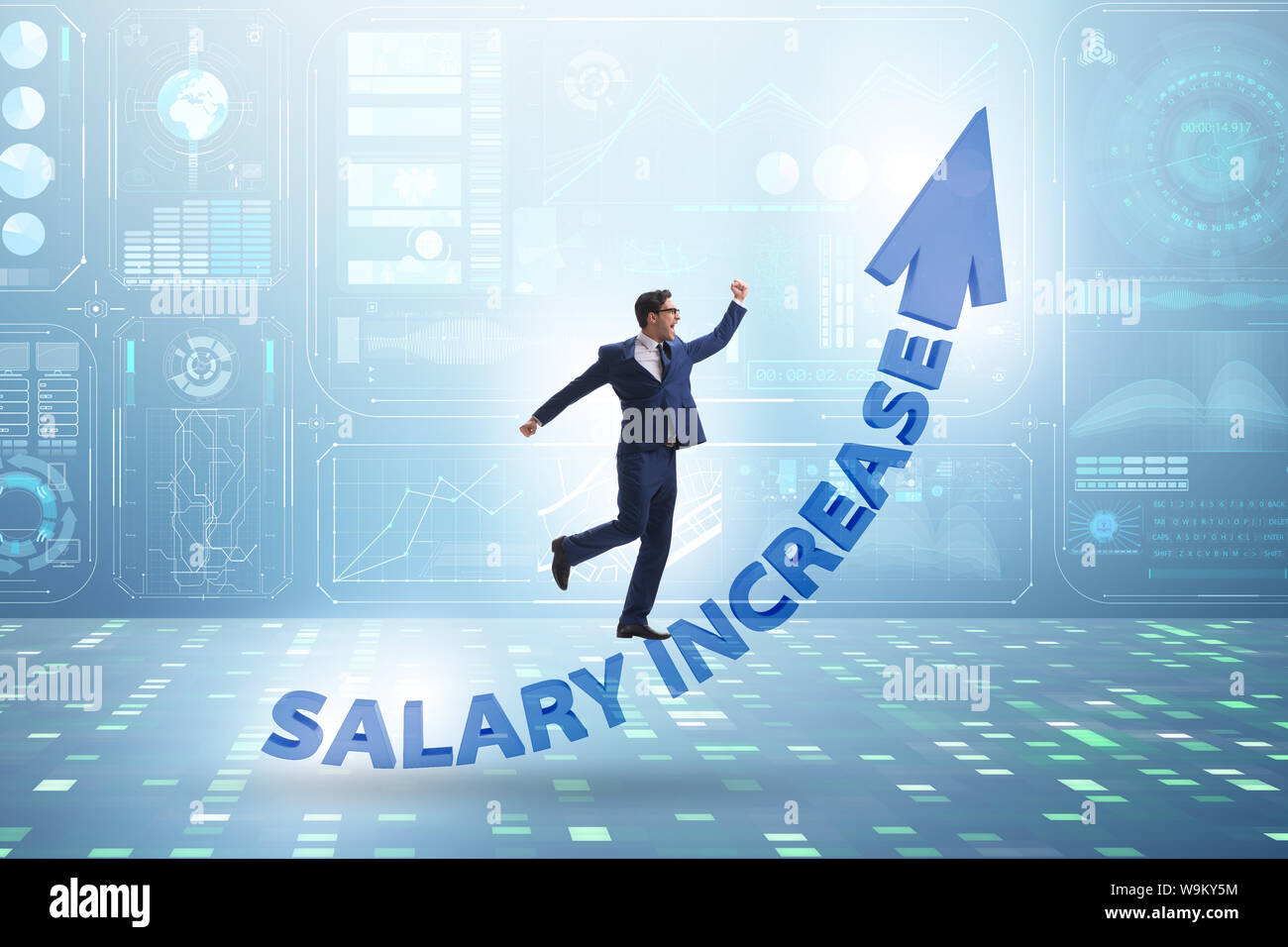 The employee in salary increase concept Stock Photo - Alamy