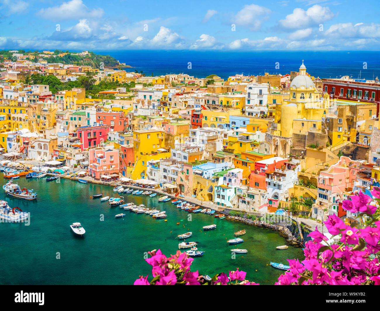 Landscape with colorful houses on Procida island, Italy Stock Photo - Alamy