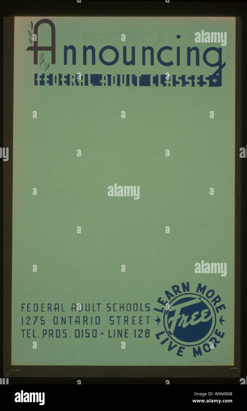 Poster adult schools hi-res stock photography and images - Alamy
