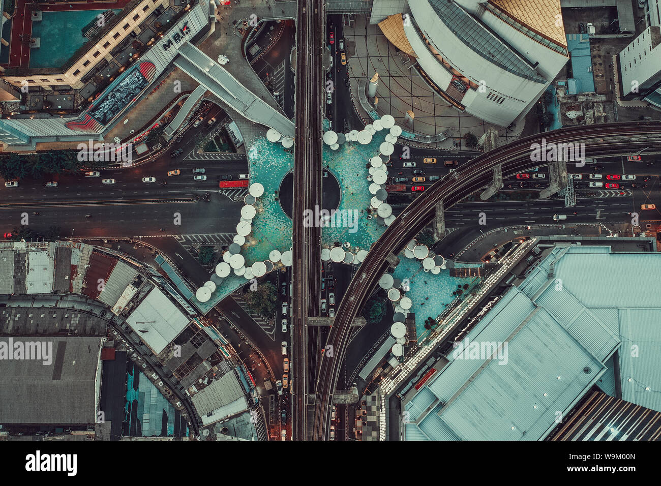 MBK Skywalk view from above in Bangkok Thailand Stock Photo - Alamy