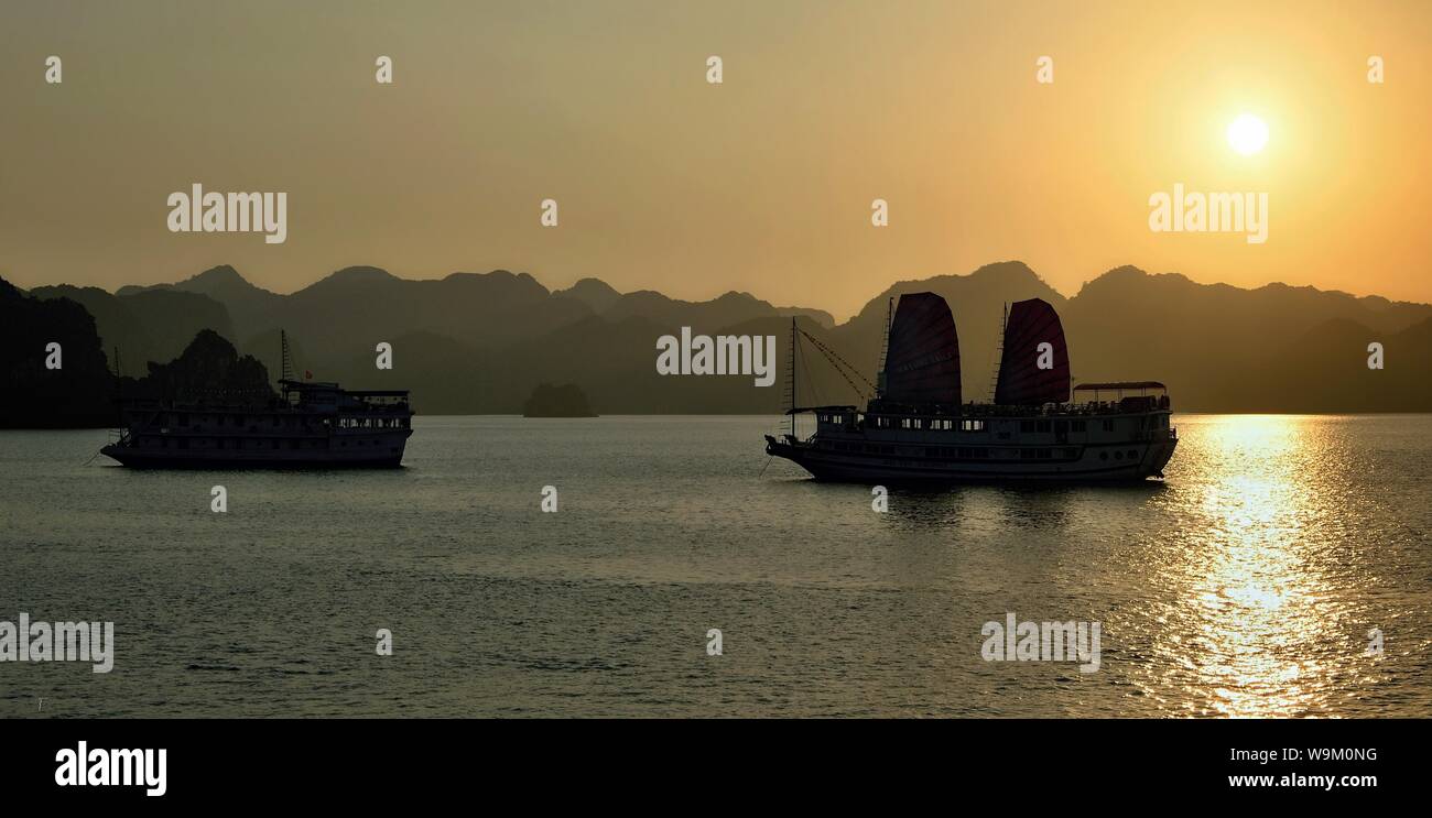"Crowded" in Halong Bay, Vietnam Stock Photo - Alamy