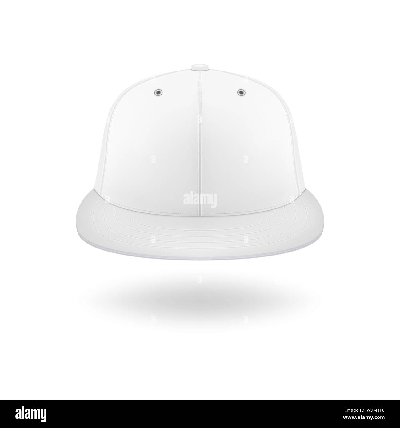 Vector 3d Realistic Render White Blank Baseball Snapback Cap Icon ...