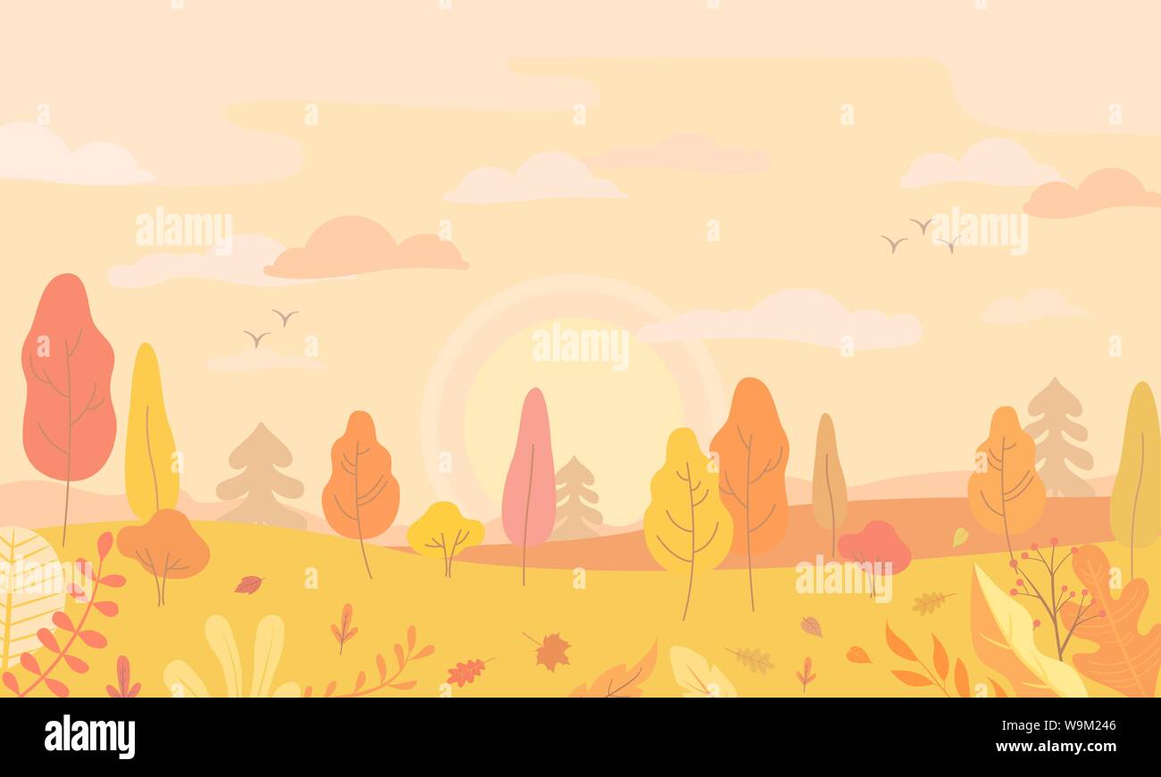 Cartoon illustration park trees hi-res stock photography and images - Alamy