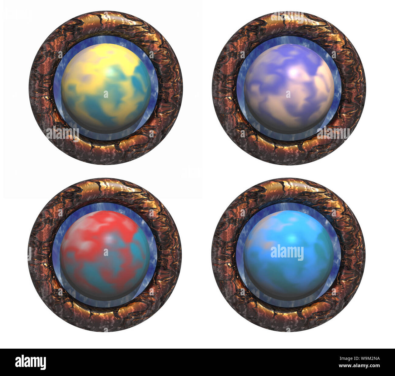 Planet buttons assortment in different colors Stock Photo - Alamy