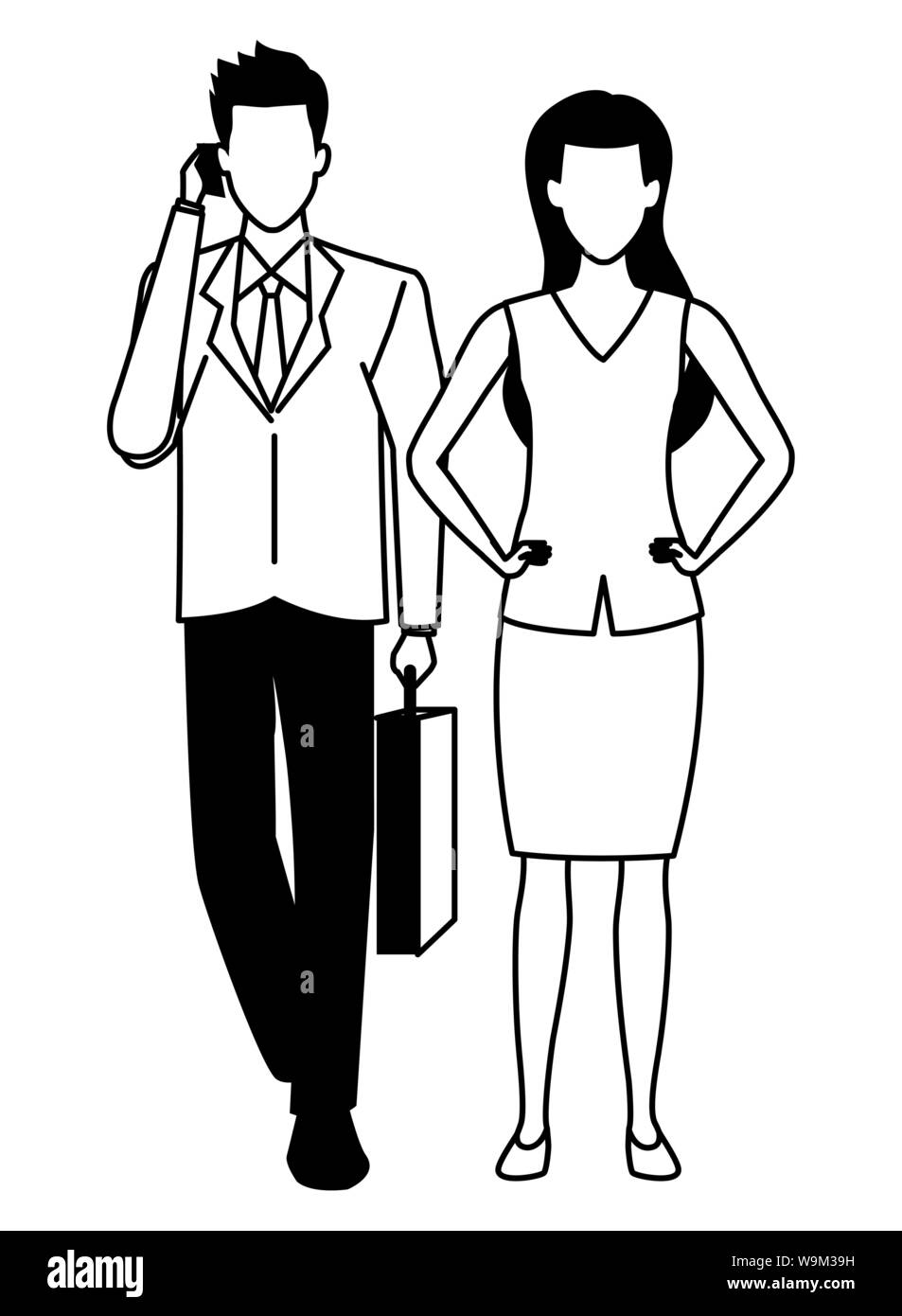 Phone happy black couple Stock Vector Images - Alamy