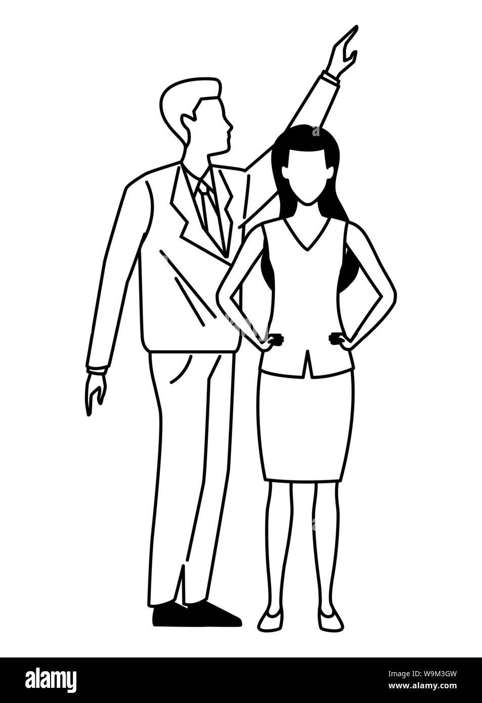 Successful business couple businessman Black and White Stock Photos ...