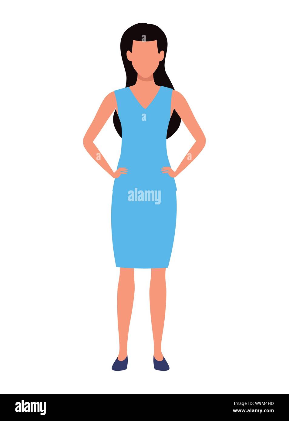 Executive businesswoman avatar faceless cartoon Stock Vector Image ...