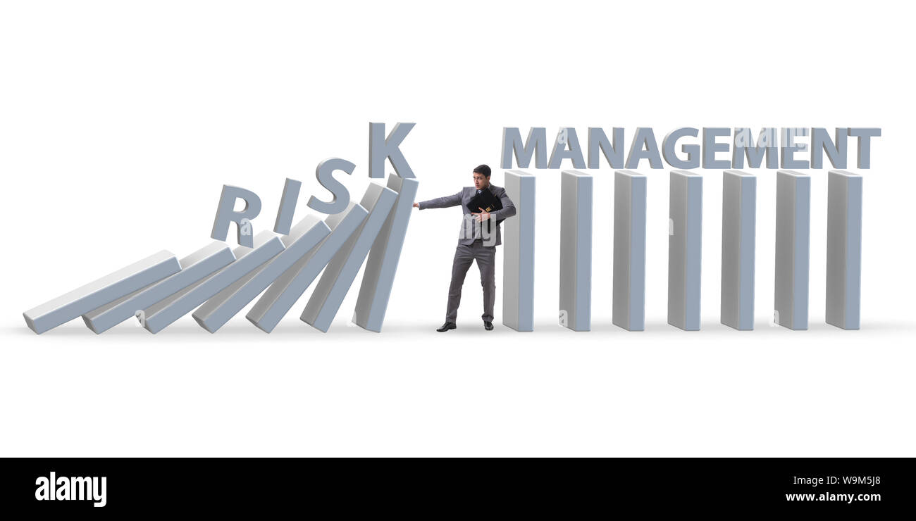 The businessman in risk management concept Stock Photo - Alamy