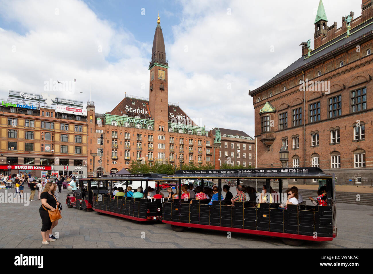 Denmark tourism - tourists going on a tourist train ride sightseeing ...