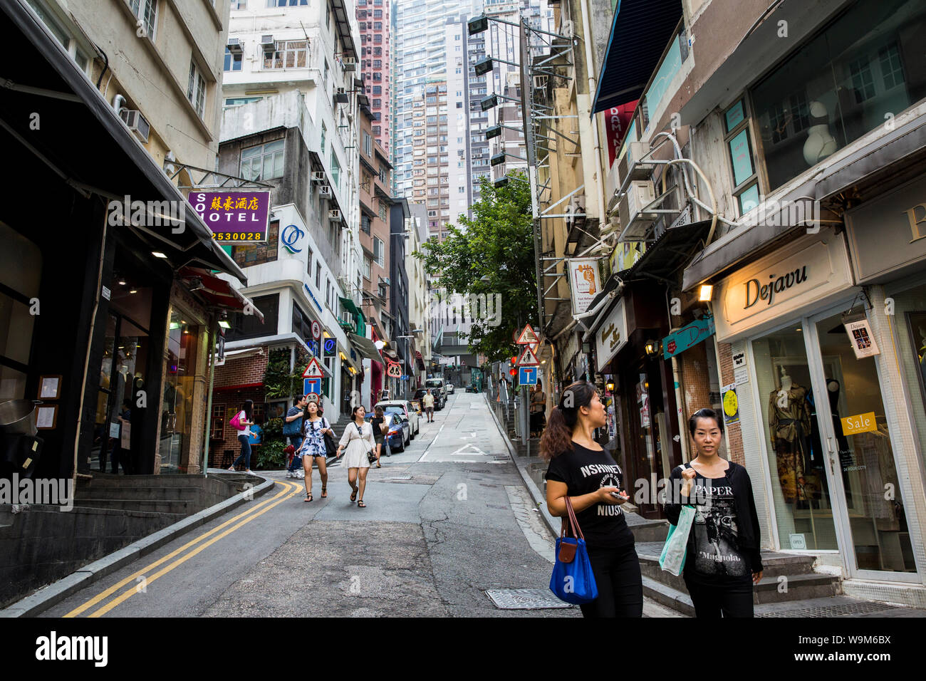 High slope street in Hong Kong Stock Photo - Alamy