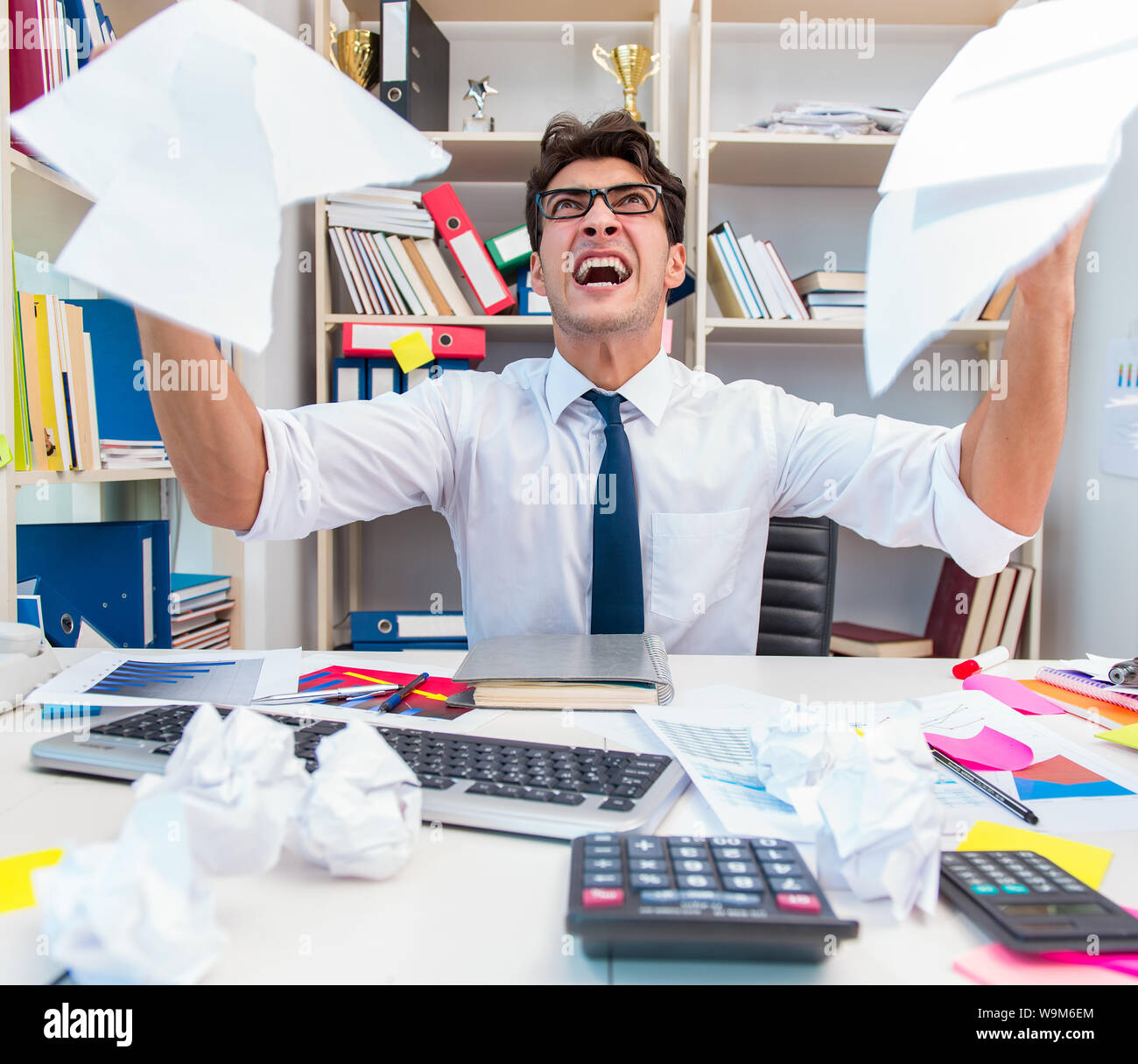 The angry and scary businessman in the office Stock Photo - Alamy