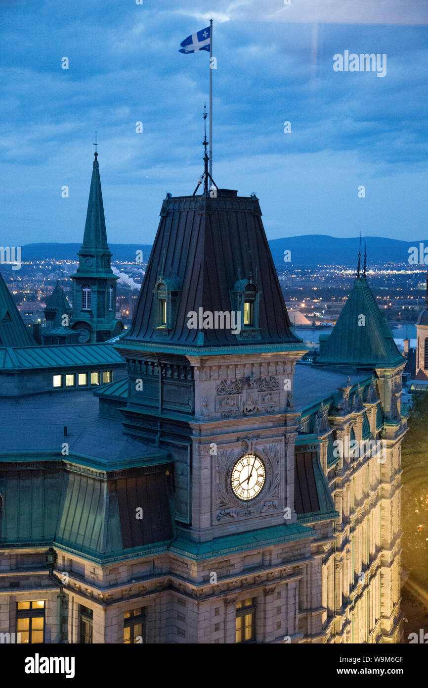Chateau Frontenac hotel in Quebec City streets in Canada Stock Photo ...