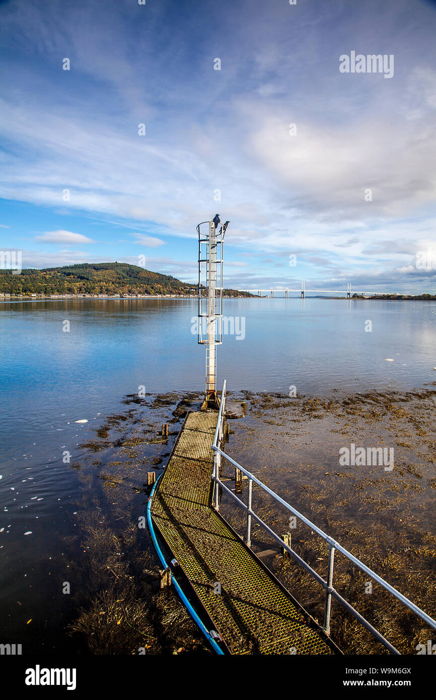 Beauly Firth at the Clachnaharry Sea Lock, towards the Kessock Bridge ...