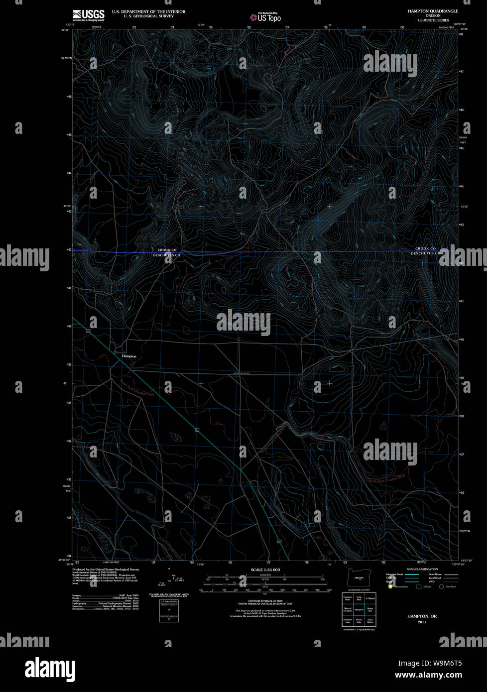 Map of hampton oregon hi-res stock photography and images - Alamy