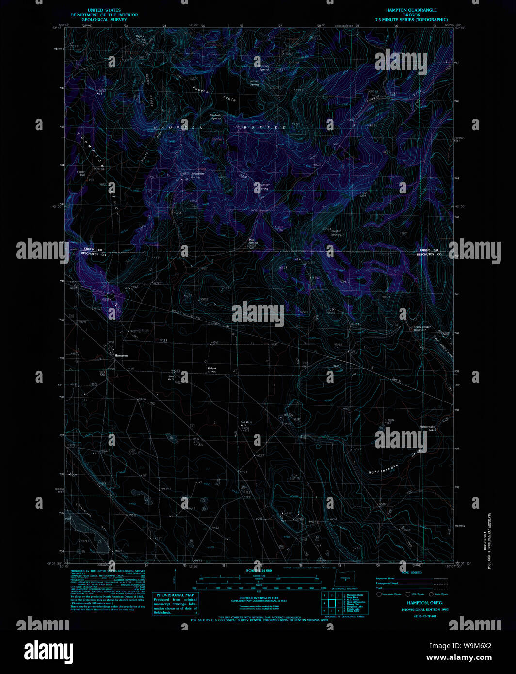 Map of hampton oregon hi-res stock photography and images - Alamy
