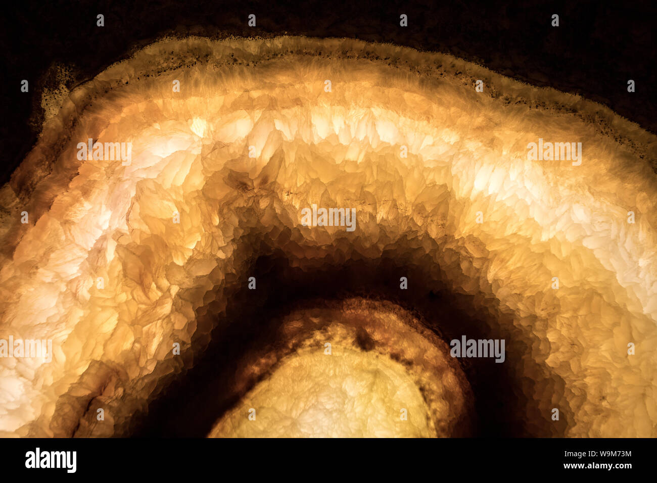 Variety of structure and texture of mineral stone, backlit background ...