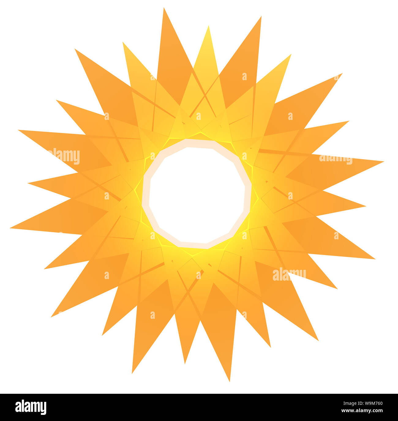 Multi-pointed star glowing on white background Stock Photo - Alamy