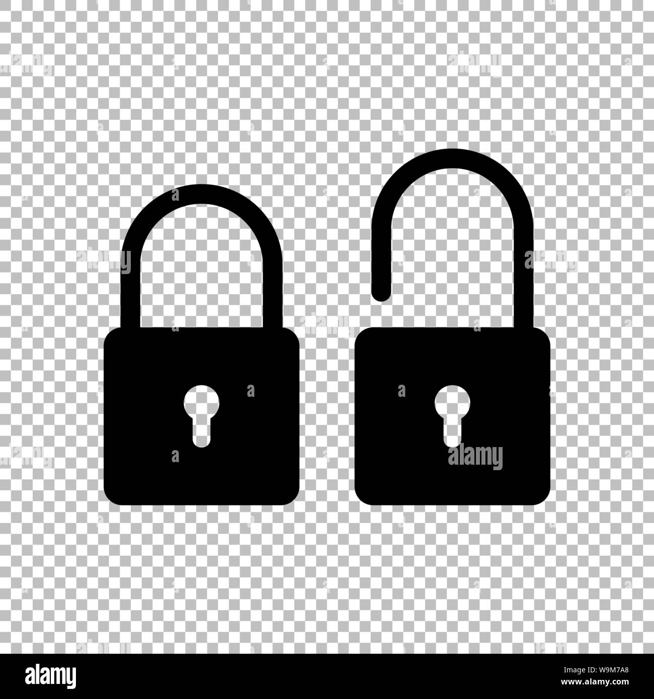 Lock icon flat style isolated on transparent background, Security ...