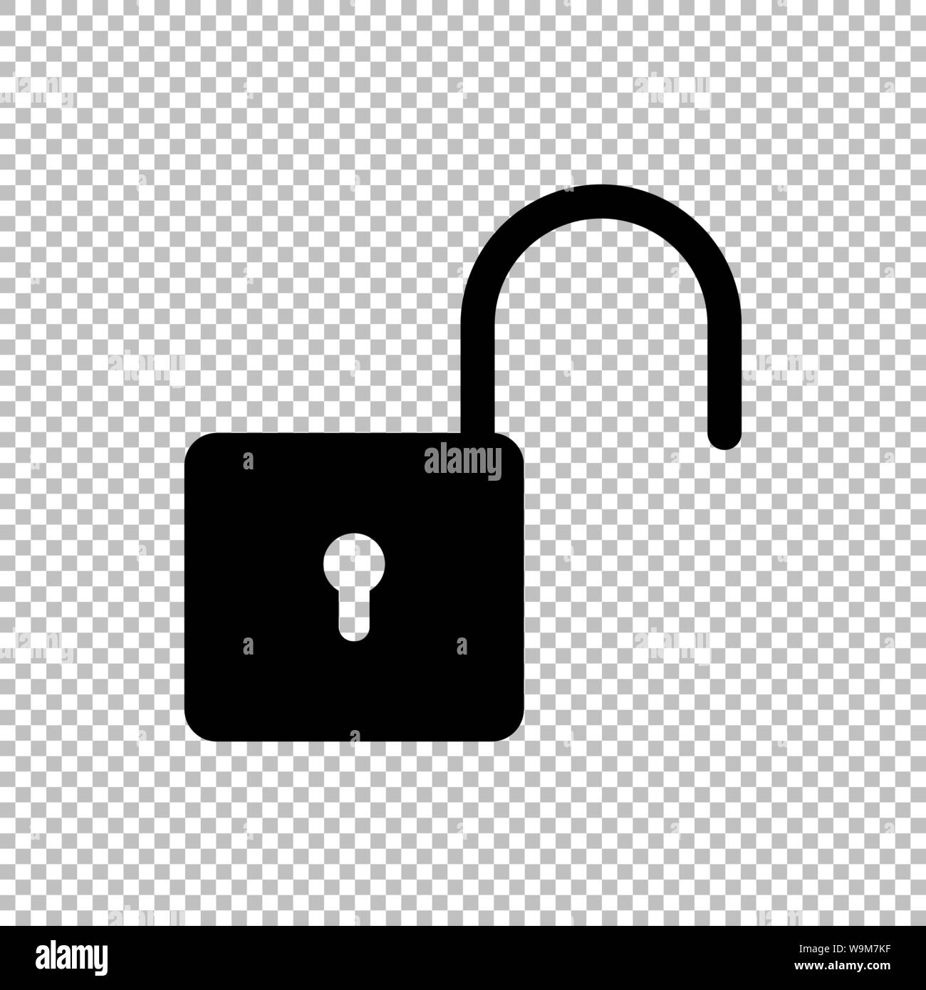 Lock icon flat style isolated on transparent background, Security ...