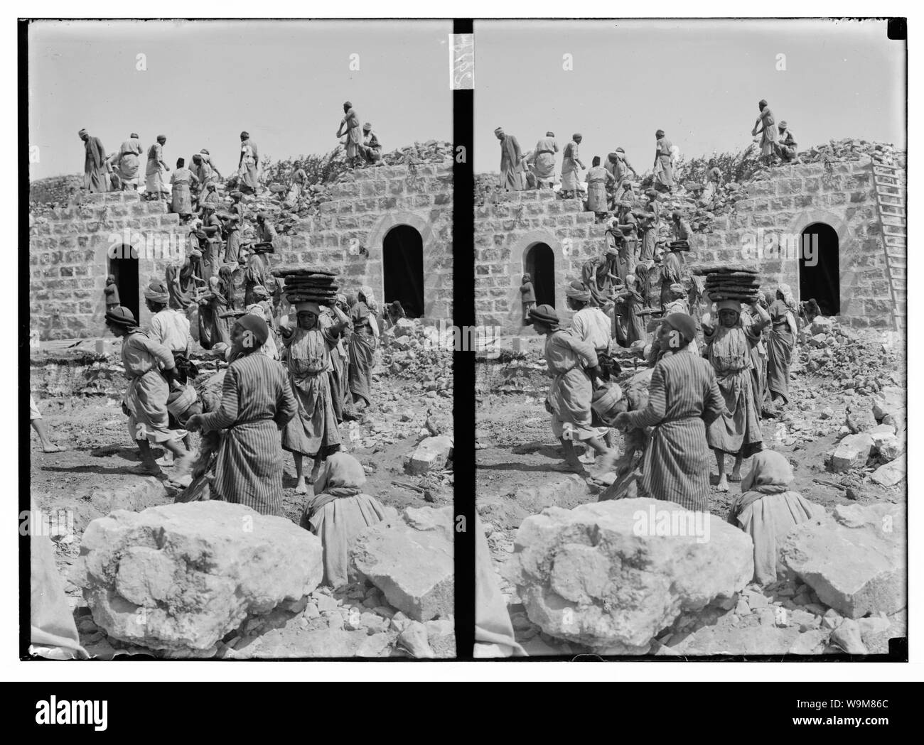 Arabs constructing building Stock Photo - Alamy