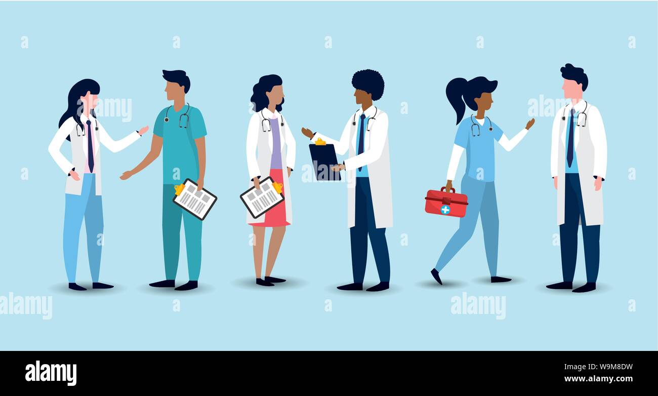 set women and men professional doctors vector illustration Stock Vector ...