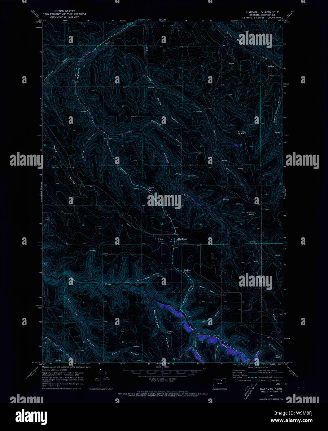Map of hardman oregon hi-res stock photography and images - Alamy