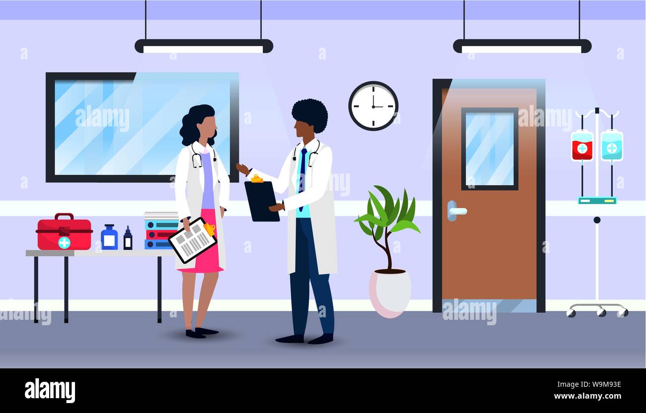 professional medical doctors in the hospital office vector illustration ...