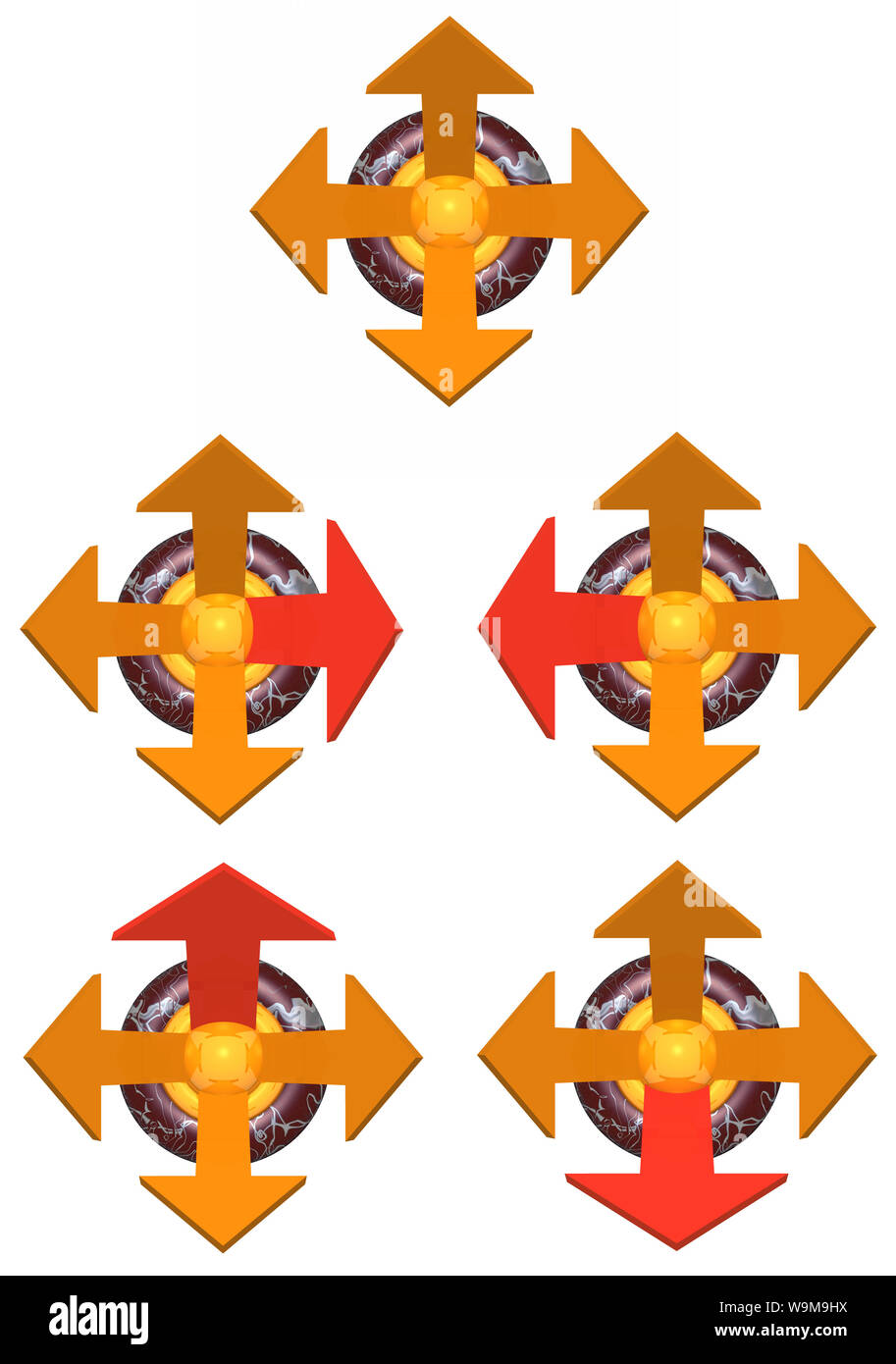 Directional button series with all five button states Stock Photo - Alamy