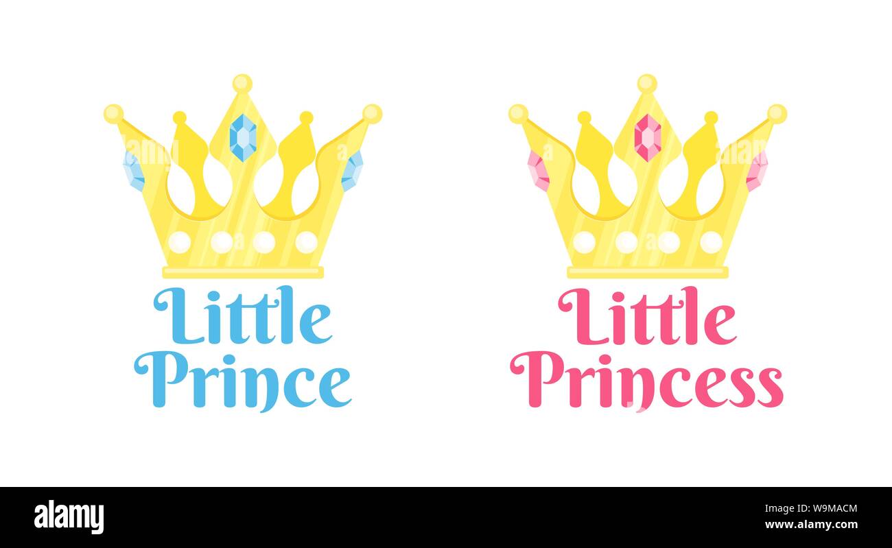 Vector lettering illustration with crown. Baby girl shower card ...