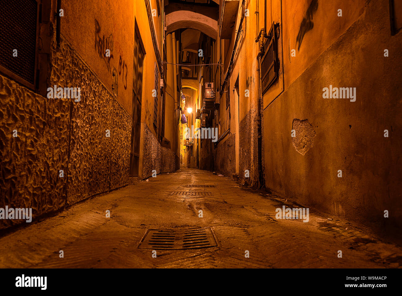Ancient courtyard at night Stock Photo - Alamy