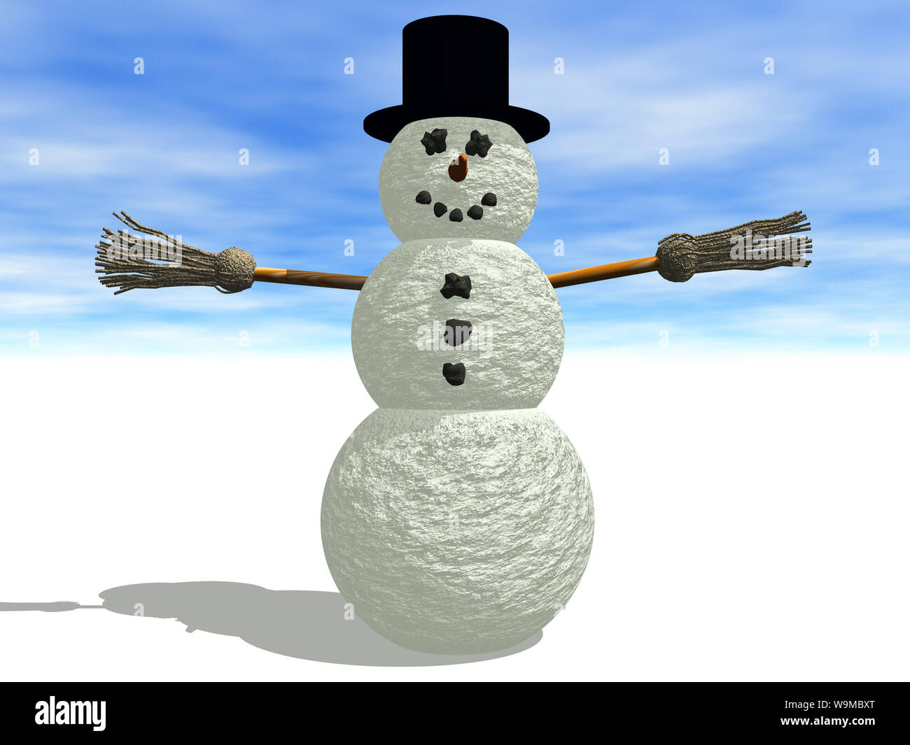 Snowman with top hat Stock Photo - Alamy