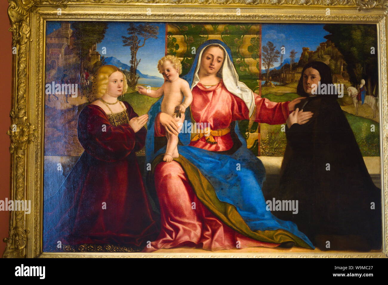 Painting of Mary with child in the Grand Palace, Peterhof, Petrodvorets ...