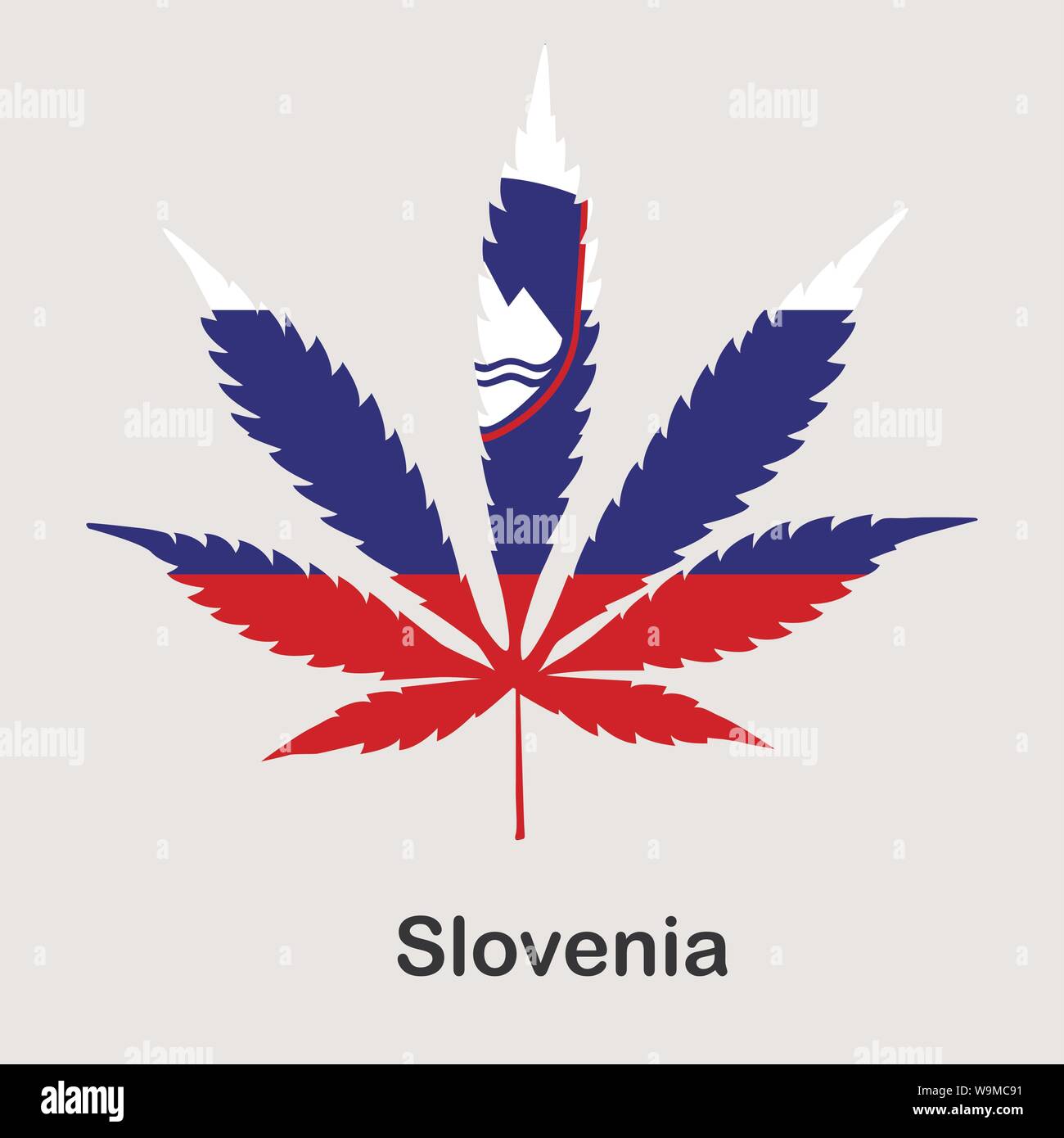 Flag in the form of a cannabis leaf. The concept of legalization of ...