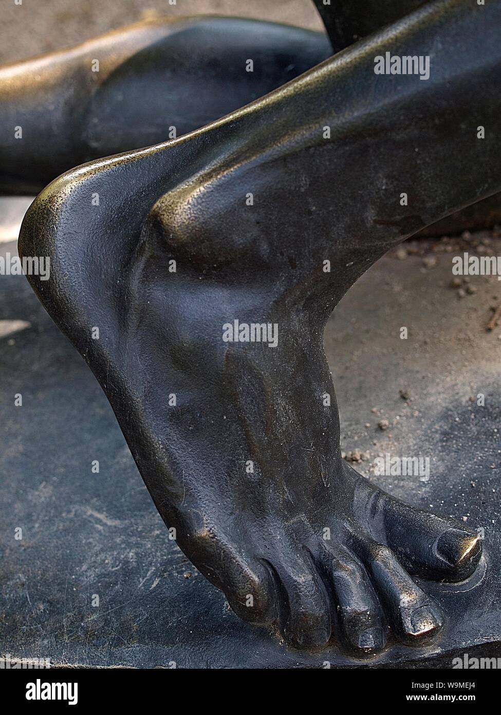 Feet of the Adonis sculpture in Hoehenpark Killesberg in Stuttgart ...