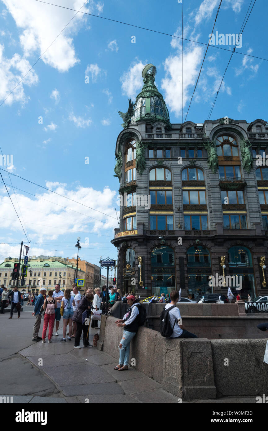 View of architectural details of the famous Singer House Building in St ...