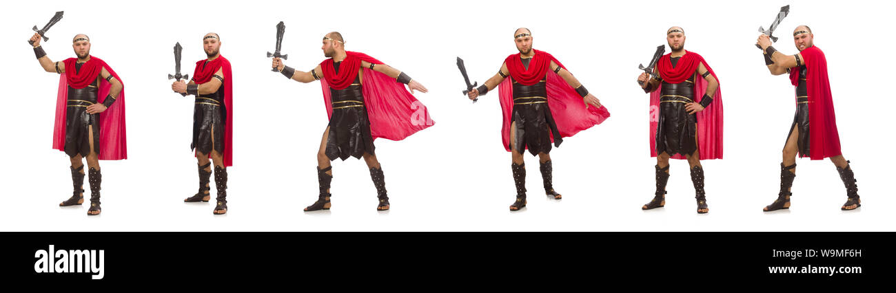 The gladiator isolated on white background Stock Photo - Alamy