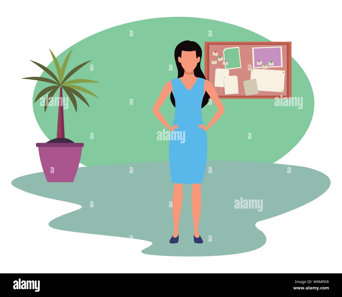 Executive businesswoman avatar faceless cartoon Stock Vector Image ...