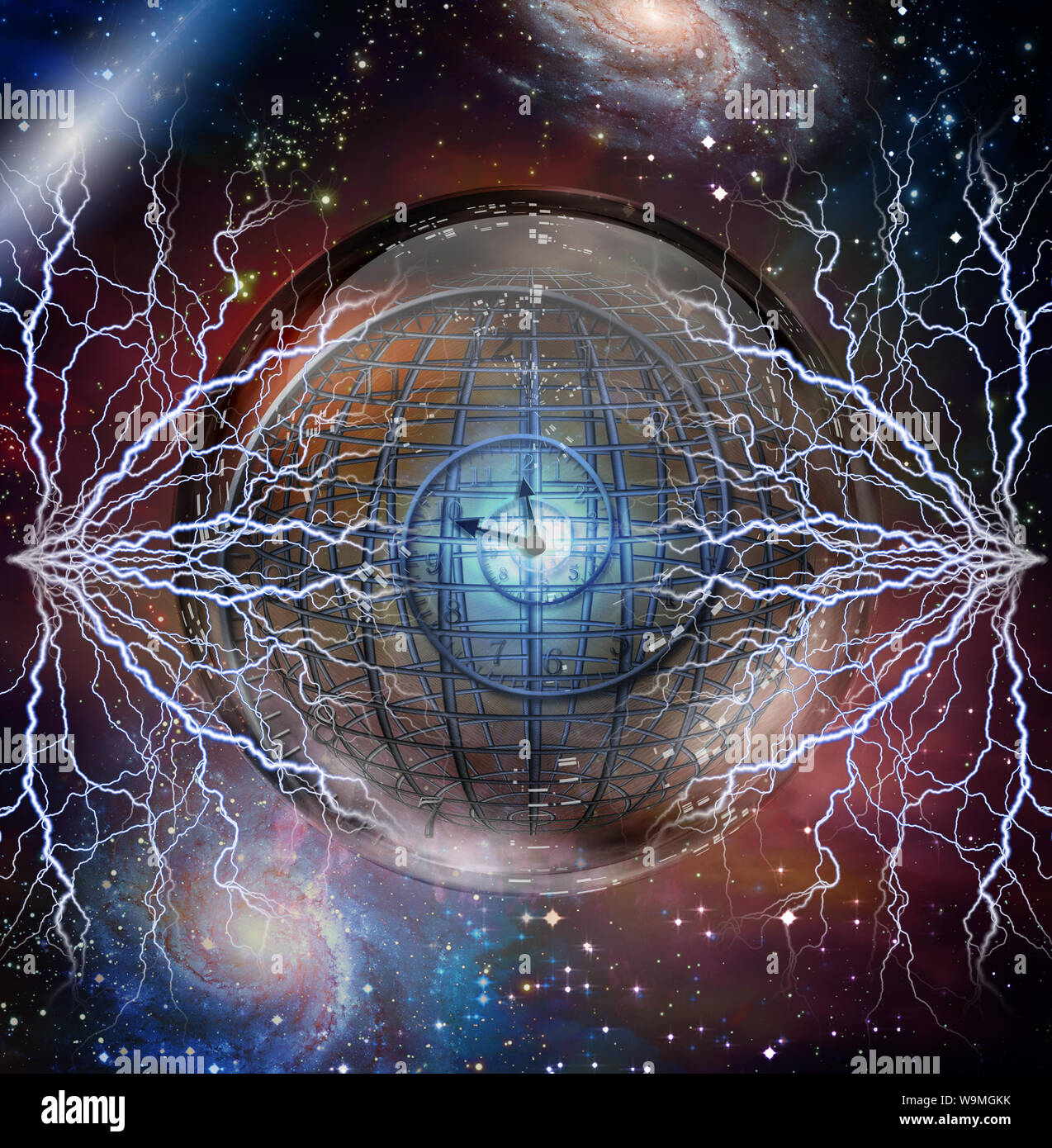 Spiral of time enclosed in crystal sphere Stock Photo - Alamy