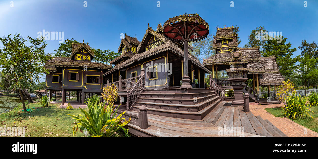 Temples in Ancient City Muang Boran in Bangkok Thailand Stock Photo - Alamy