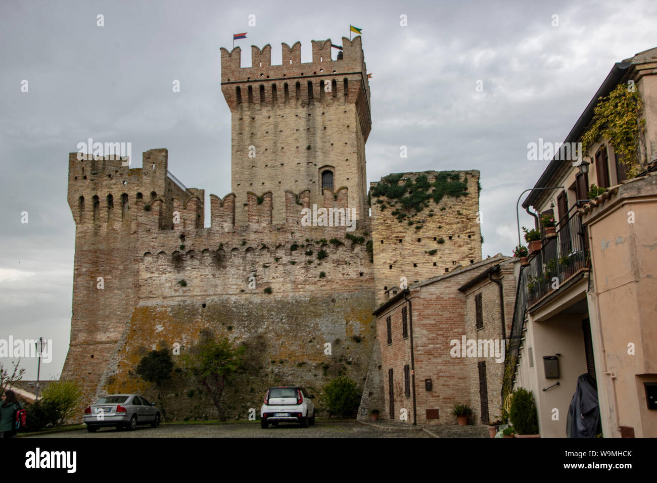 At Offagna, - Italy - on april 2019 - medieval castle of the town Stock ...