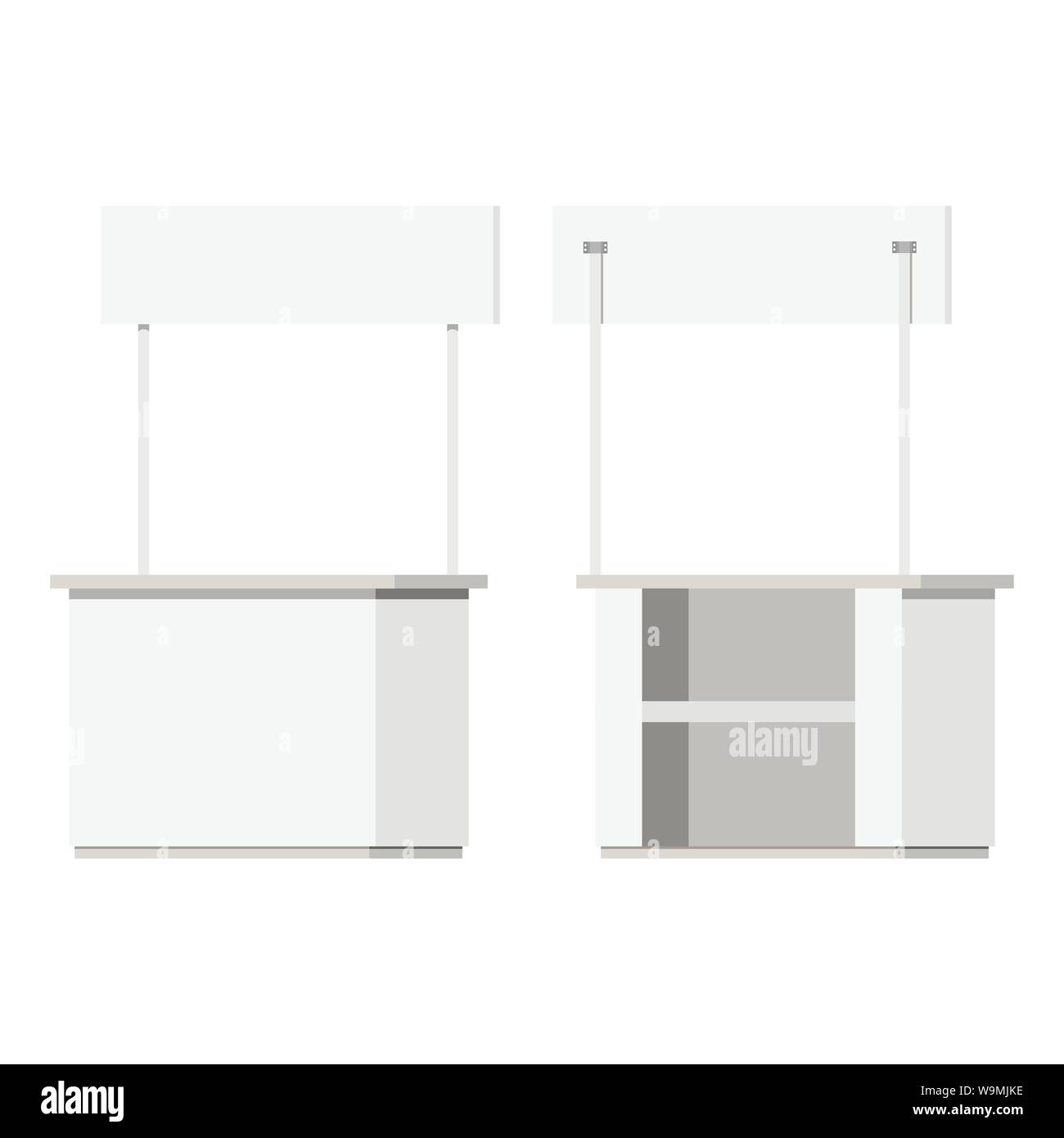 Vector illustration of promotional rack front and back view Stock ...